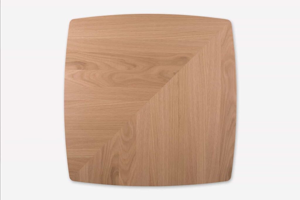 Tablero de mesa multilaminado de abedul con marquetería de roble ...